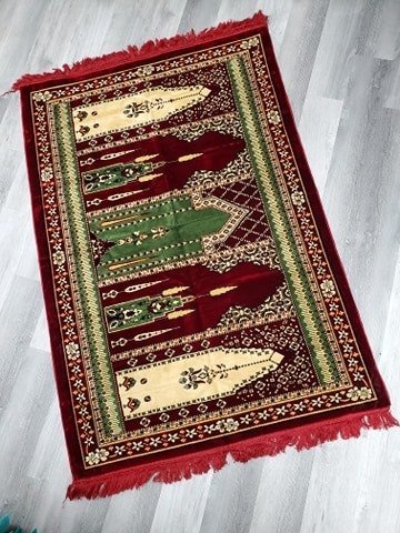 3-Person Turkish Prayer Mat (Red) - Um Anas - Islamic clothing, Hijabs ...