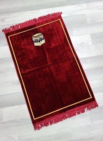 Extra-Large Turkish Prayer Mat (Simplified Red) – Um Anas – Islamic ...