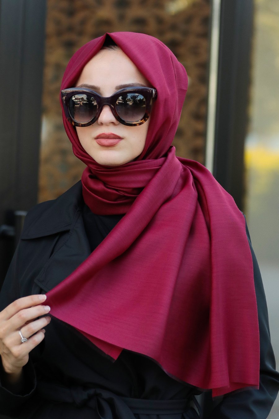 Ruby Red Premium Plain Hijab - Um Anas - Islamic clothing, Hijabs ...