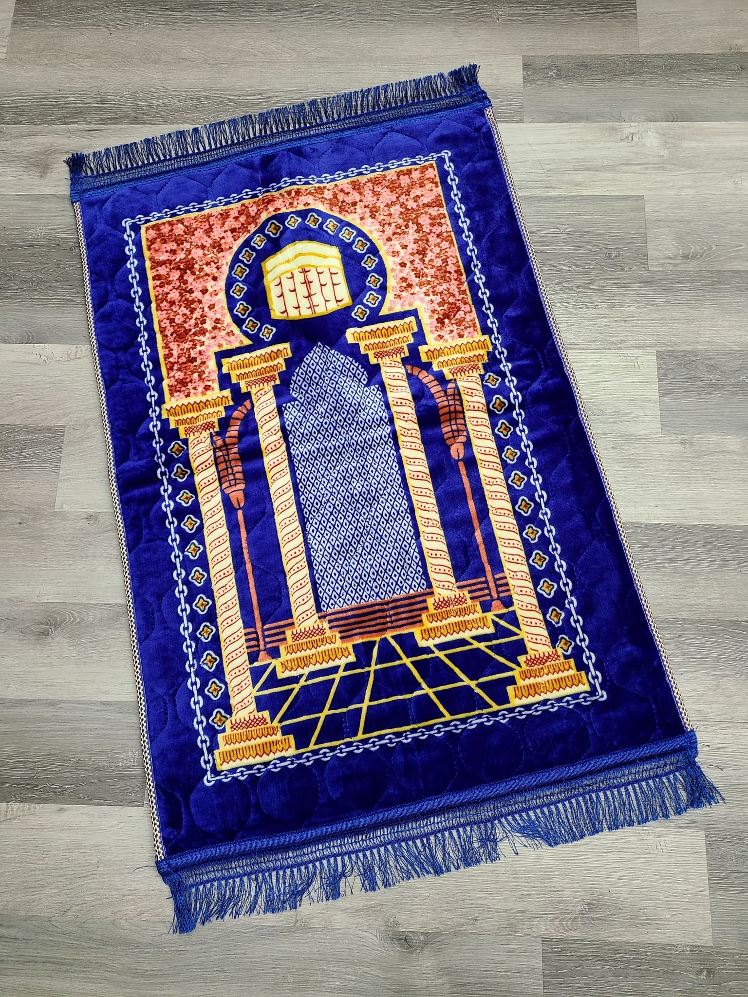 Blue Mosque Cushioned Prayer Mat – Um Anas – Islamic clothing, Hijabs ...