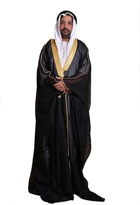 Saudi Bisht Robe (Golden Black) – Um Anas – Islamic clothing, Hijabs ...